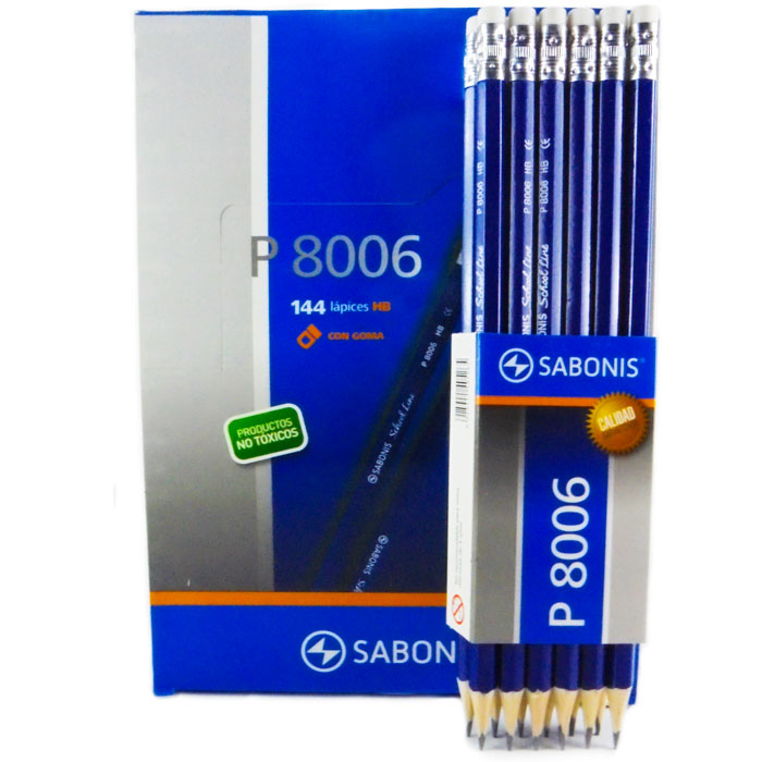 Lapiz negro sabonis tajado cascara azul 12PCS | La Selva